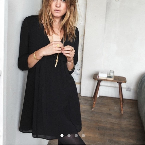Sezane | Dresses | Szane Nora Dress In Black French Size 34 Us 2 | Poshmark